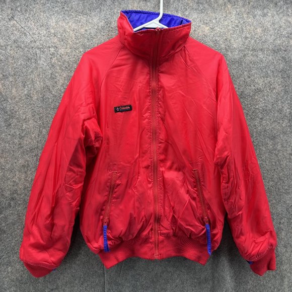 Columbia | Jackets & Coats | Columbia Jacket Men Small Red Blue Full Zip Reversible Parka ...